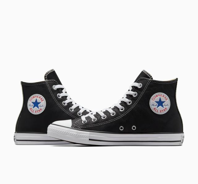 Czarne Wysokie Chuck Taylor All Star Leather - 132170c Converse.pl